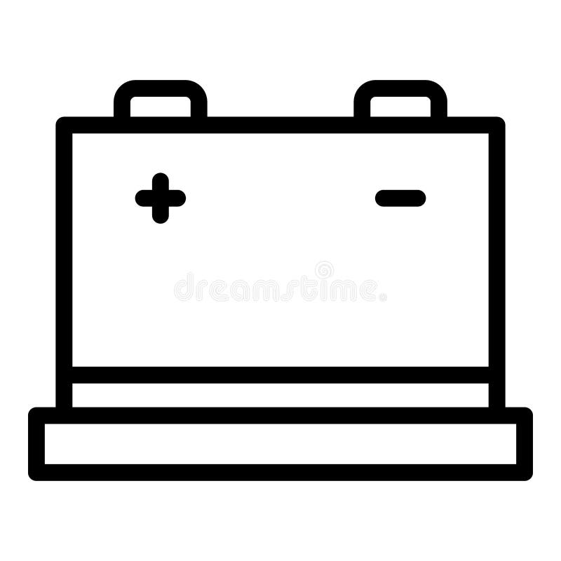 Car Battery Dashboard Icon, Outline Style Stock Vector - Illustration ...
