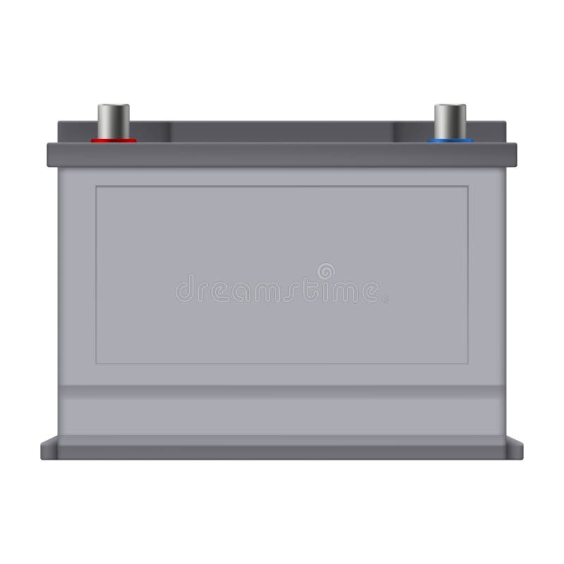 Car Battery Front View Isolated on White Background. Stock Vector ...
