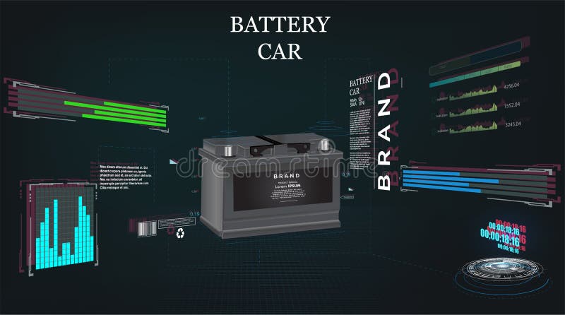 Car Battery, Futuristic Sci Fi Hi Tech Concept Background Stock Vector ...