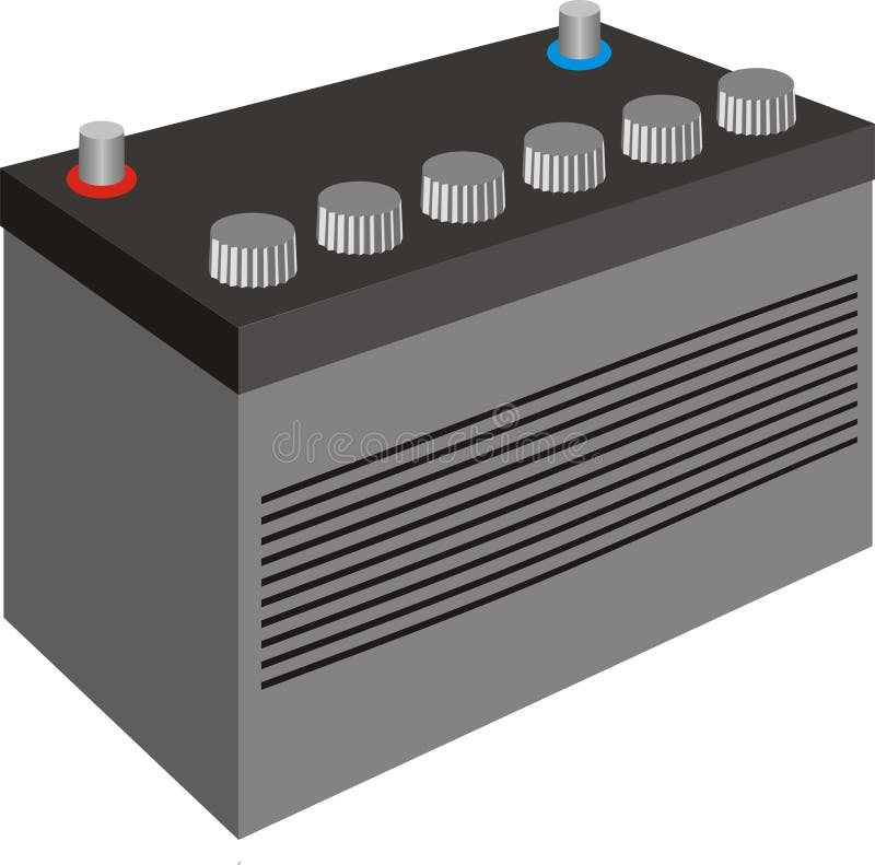 Car Battery (assembly Drawing) Stock Illustration - Illustration of ...