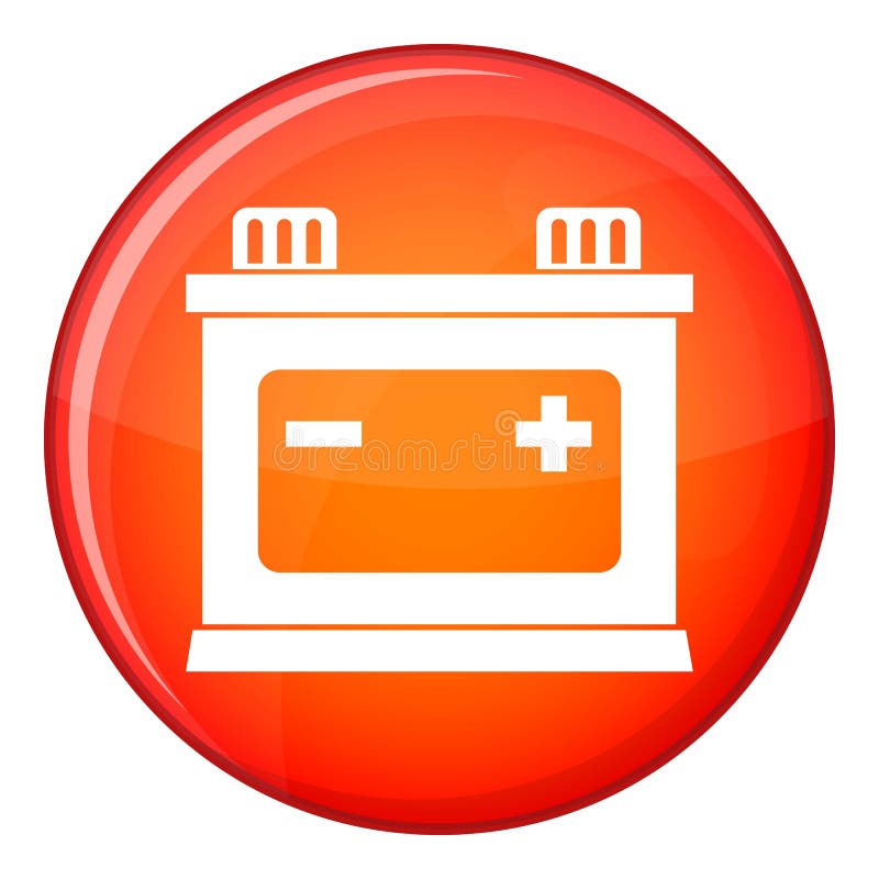 Car Battery Icon, Flat Style Stock Vector - Illustration of service ...