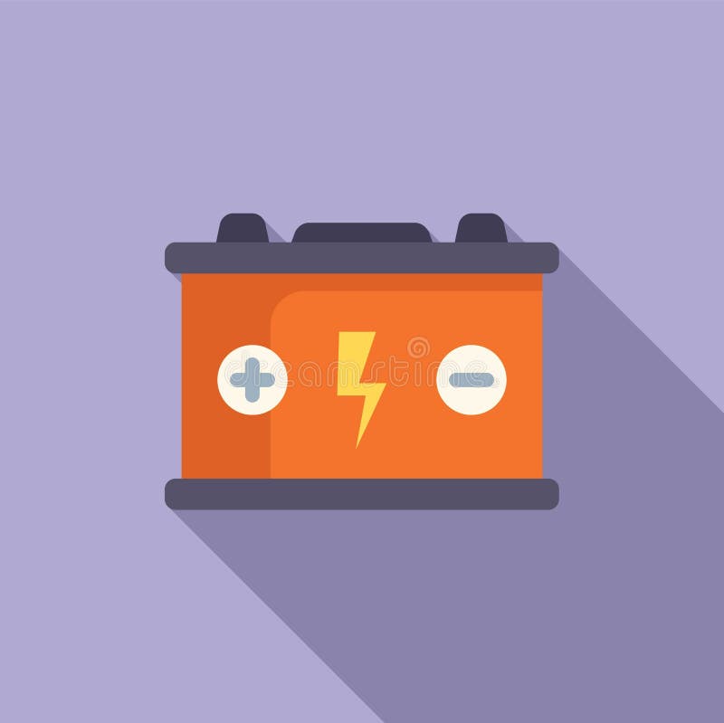 Car Battery Icon on Purple Background Stock Illustration - Illustration ...