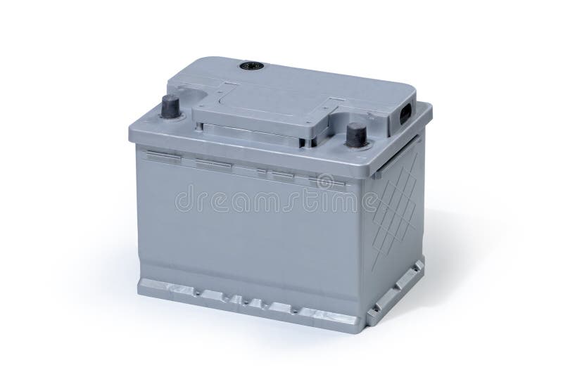 Black Lead Acid Battery Isolated on White Stock Photo - Image of start ...