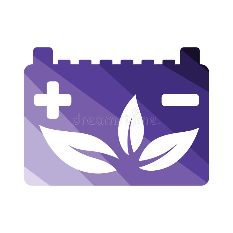 Car battery leaf icon stock vector. Illustration of flat - 120213471