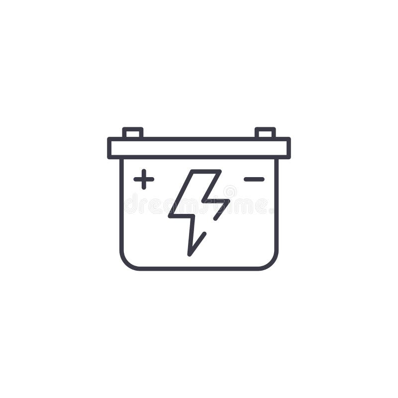 Car Battery Linear Icon Concept. Car Battery Line Vector Sign, Symbol ...