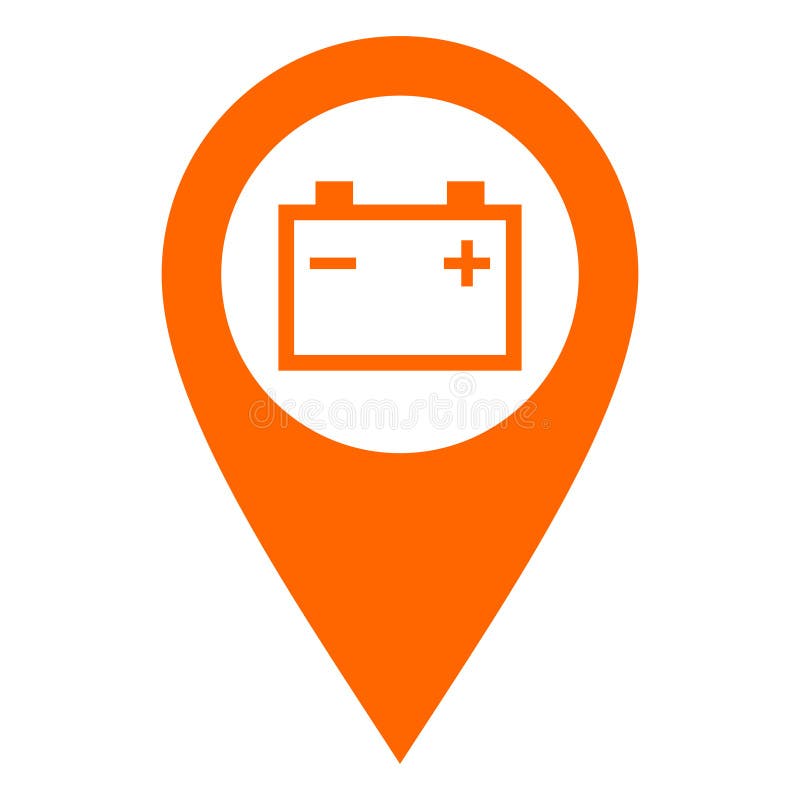 Car Battery and Location Pin Stock Vector - Illustration of electricity ...