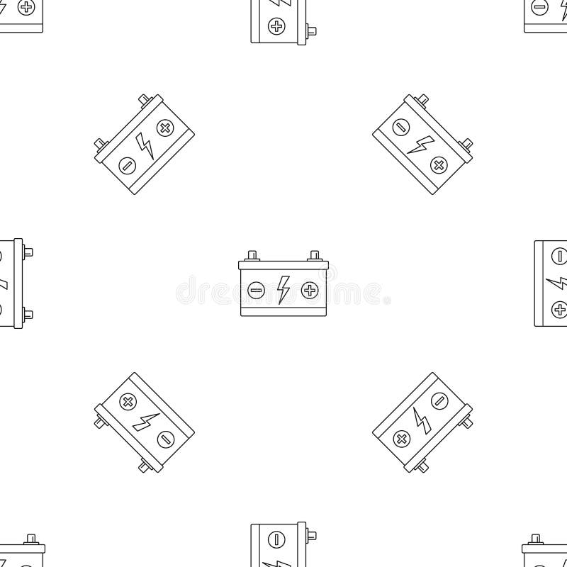 Car Battery Pattern Seamless Vector Stock Vector - Illustration of ...