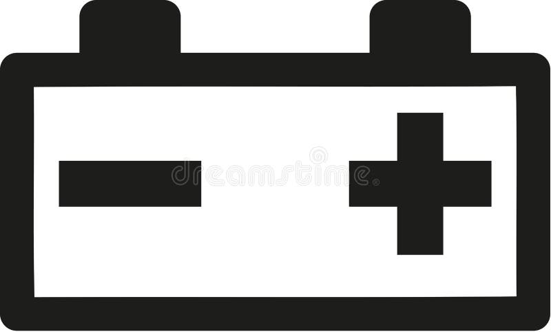 Battery with Plus Minus Sign Isolated Stock Illustration - Illustration ...