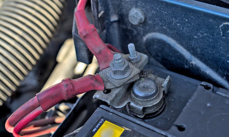 Photo of Car Battery Positive Wire Stock Photo - Image of wire, power ...