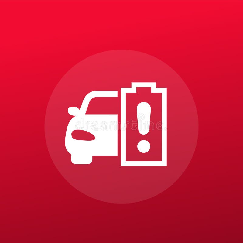 Car Battery Warning Icon, Vector Stock Vector - Illustration of station ...