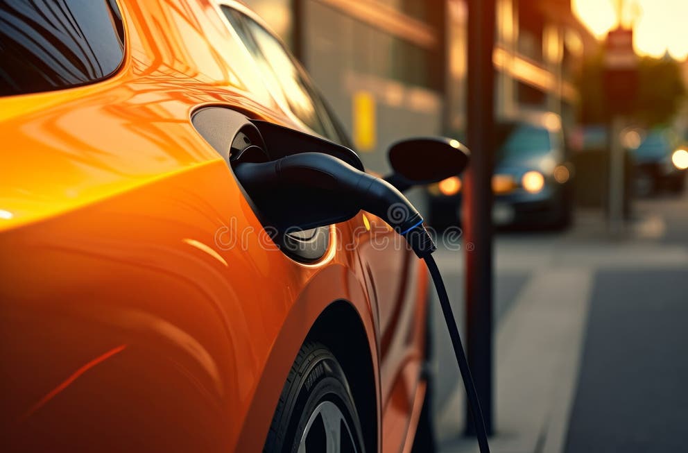 A Car Being Plugged in at a Station Stock Image - Image of generative ...