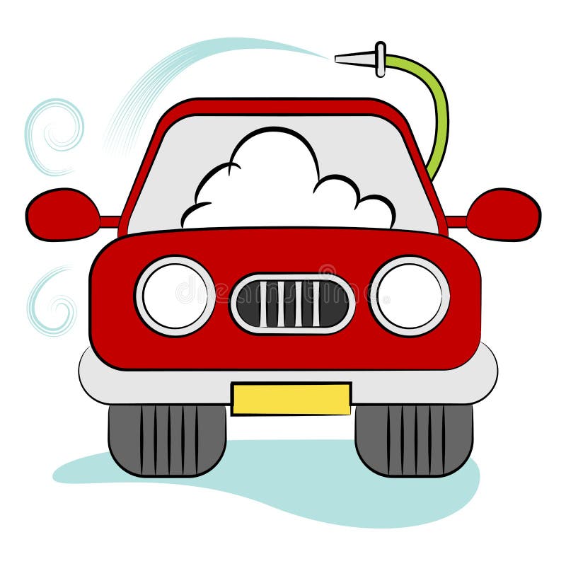 Car Being Washed Cartoon stock vector. Illustration of cleaning - 57325876