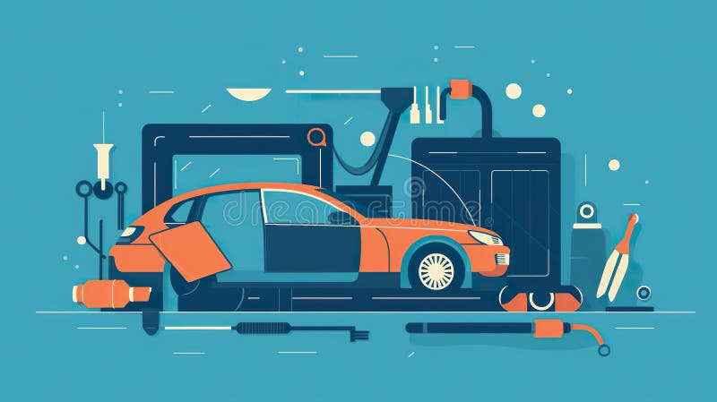 A Car is Being Worked on by a Mechanic. AI Generative Image Stock ...