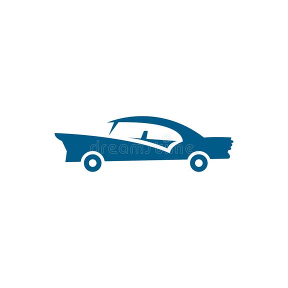 Car Blue Icon on White Background. Blue Flat Style Vector Illustration ...