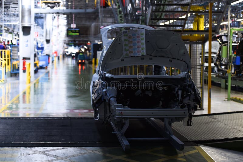Car Bodies on the Production Line Stock Photo - Image of industrial ...
