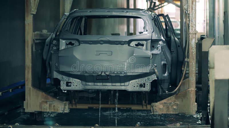 Car Body Electrophoretic Coating Process at a Car Factory Stock Footage ...