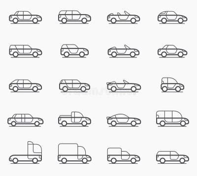 Car body types icons stock vector. Illustration of commercial - 46171880