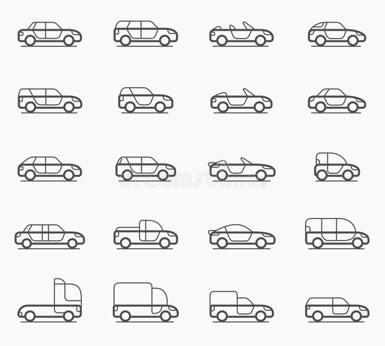 Car body types icons stock vector. Illustration of commercial - 46171880