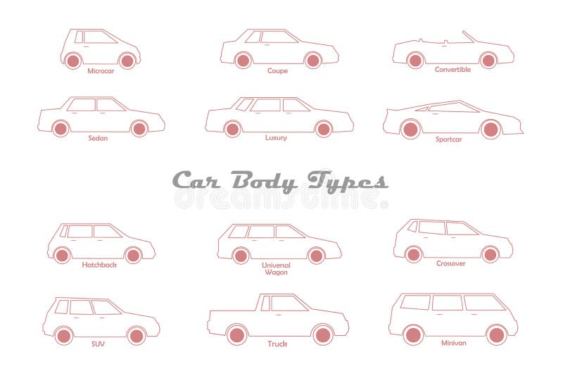 Silhouettes of Different Body Car Types Stock Vector - Illustration of ...