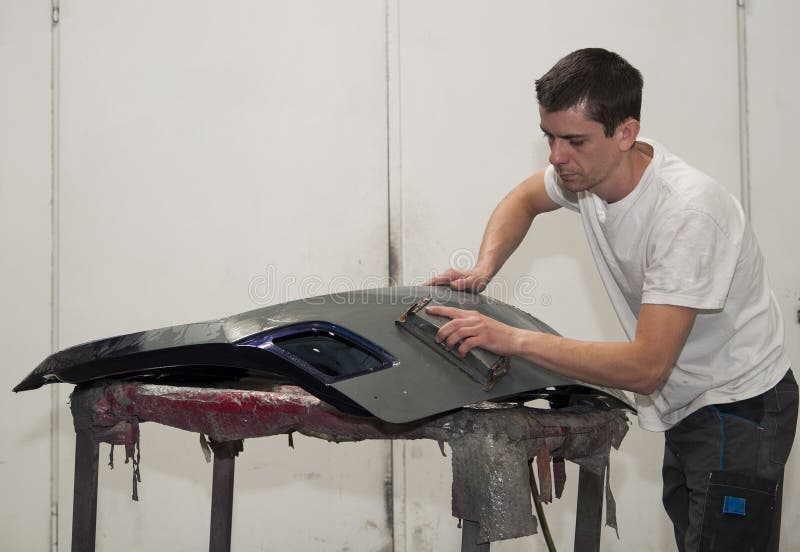 Car body work. stock photo. Image of spot, blue, bodywork - 24421028