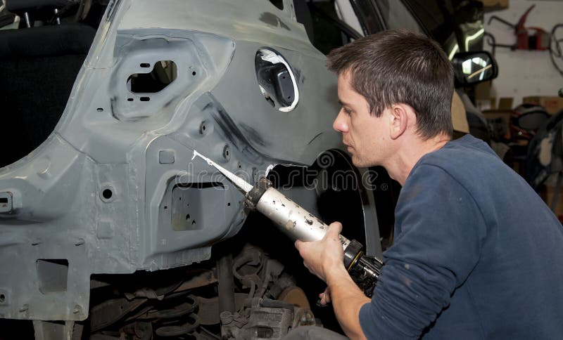 Car body work. stock image. Image of repairing, sanding - 26521677