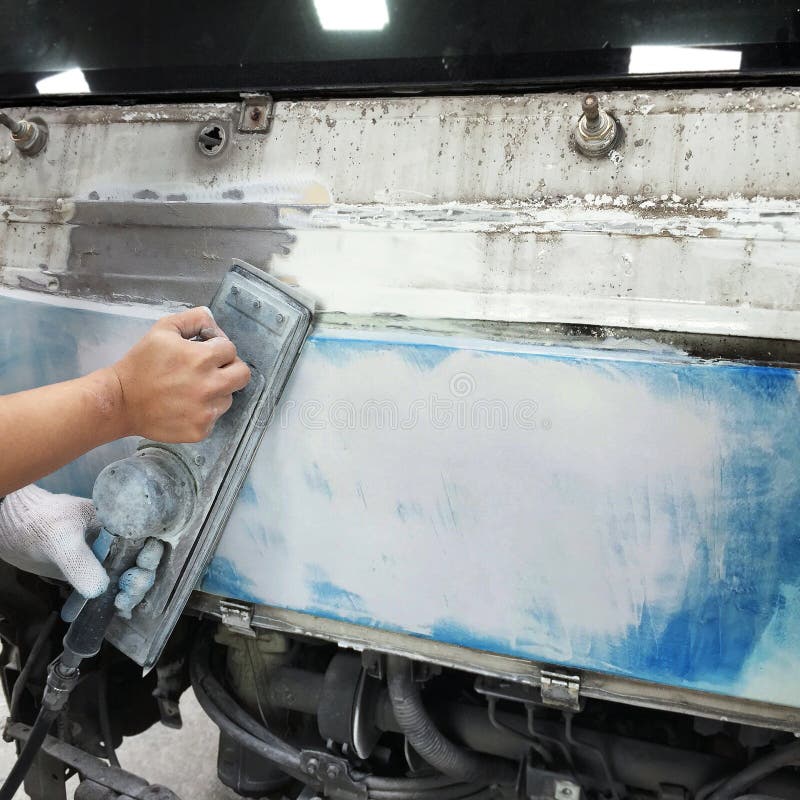 Car Body Work Auto Repair Paint after the Accident. Stock Image - Image ...