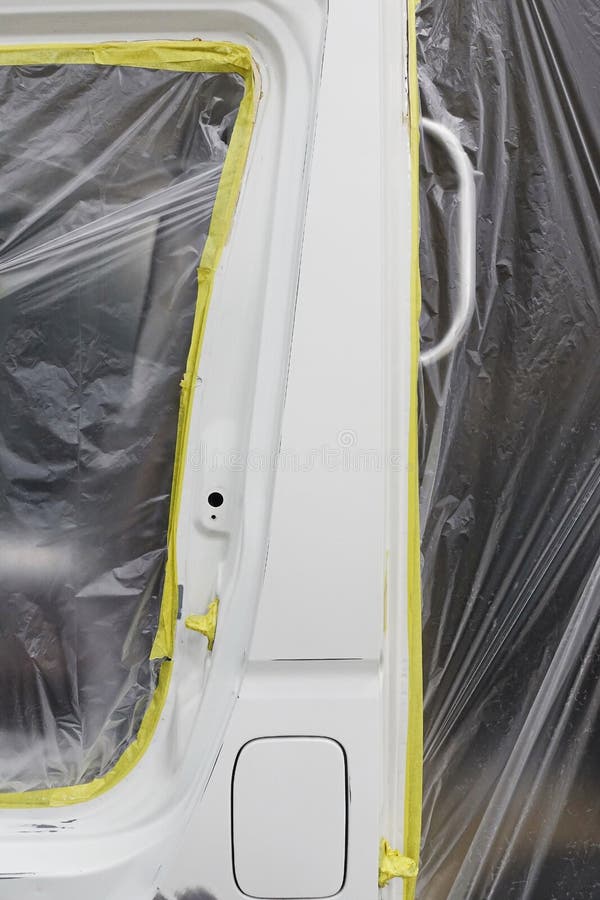 Car Body Work Auto Repair Paint after the Accident during the Spraying ...