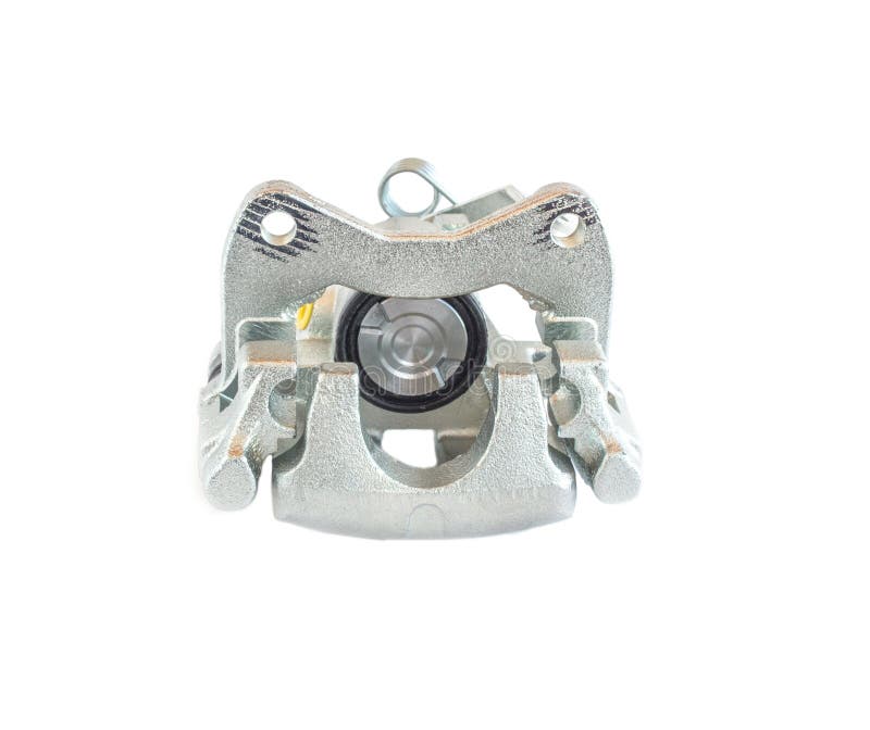 Car Brake Caliper on White Background, Isolate Stock Photo - Image of ...