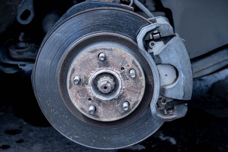 Car Brake Disc without Wheel Stock Image - Image of suspension ...