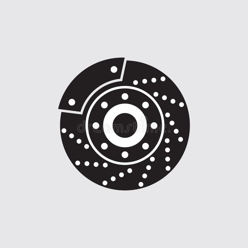 Car Brake Discs Icon Symbol Vector Stock Vector - Illustration of ...