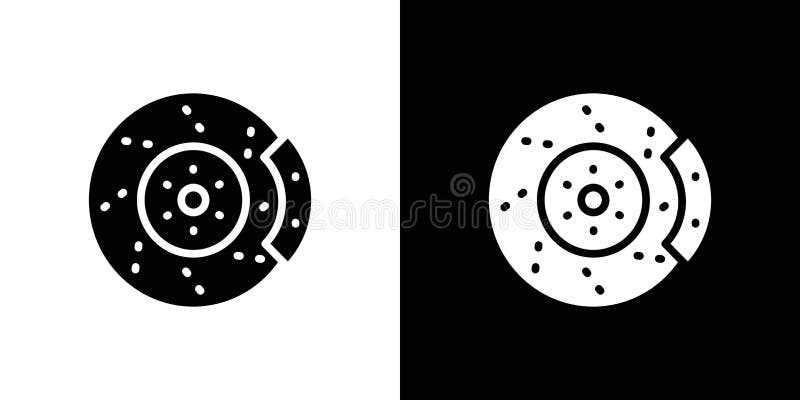Car Brake Disk with Caliper Icon Logo Set Vector Stock Vector ...