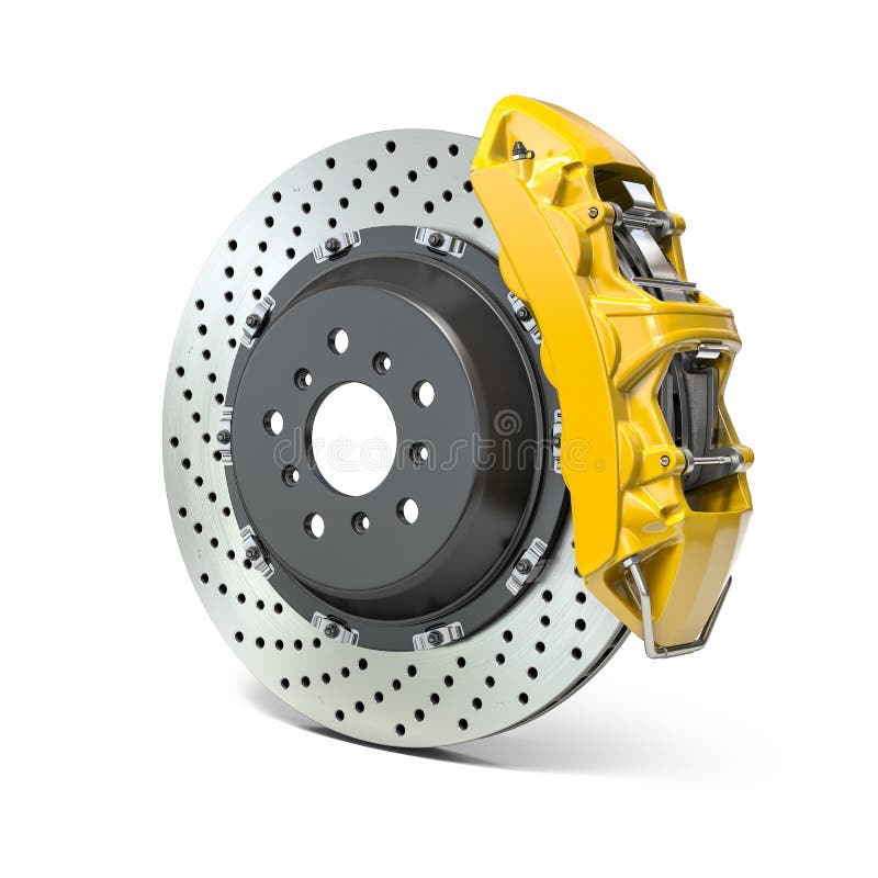 Braking System. Car Brake Disks With Different Perforations And ...
