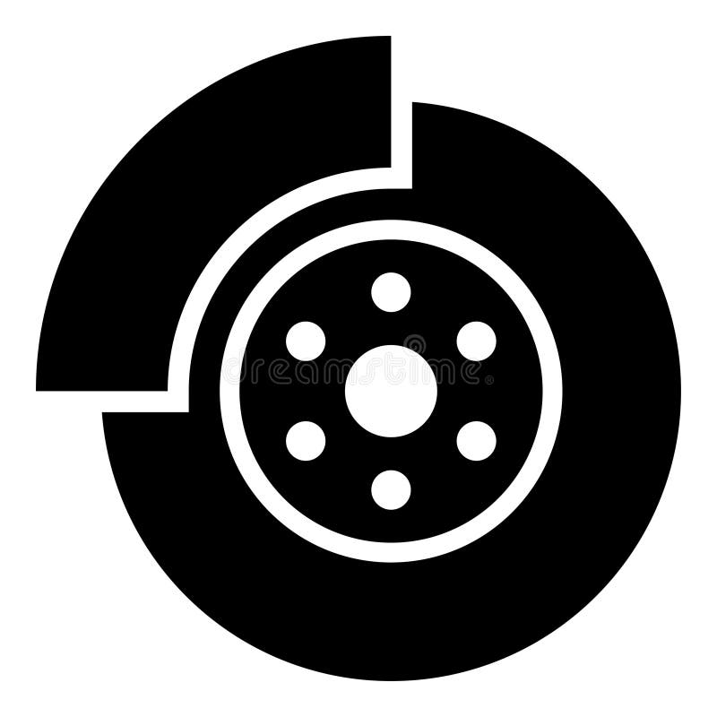 Car Brake Disk Part Gear System Icon Black Color Vector Illustration ...