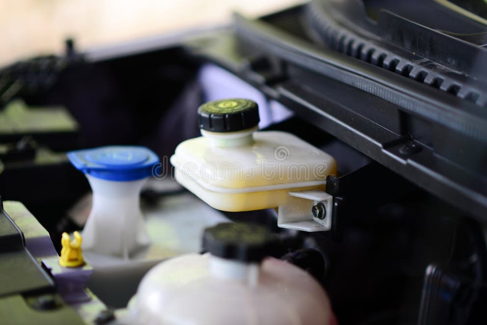 Car Brake Fluid, Brake Fluid Container Car Maintenance Stock Photo ...