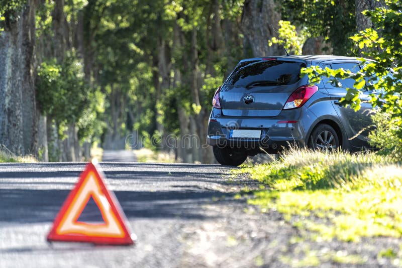 Car Breakdown on a Country Road Stock Photo - Image of automobile ...