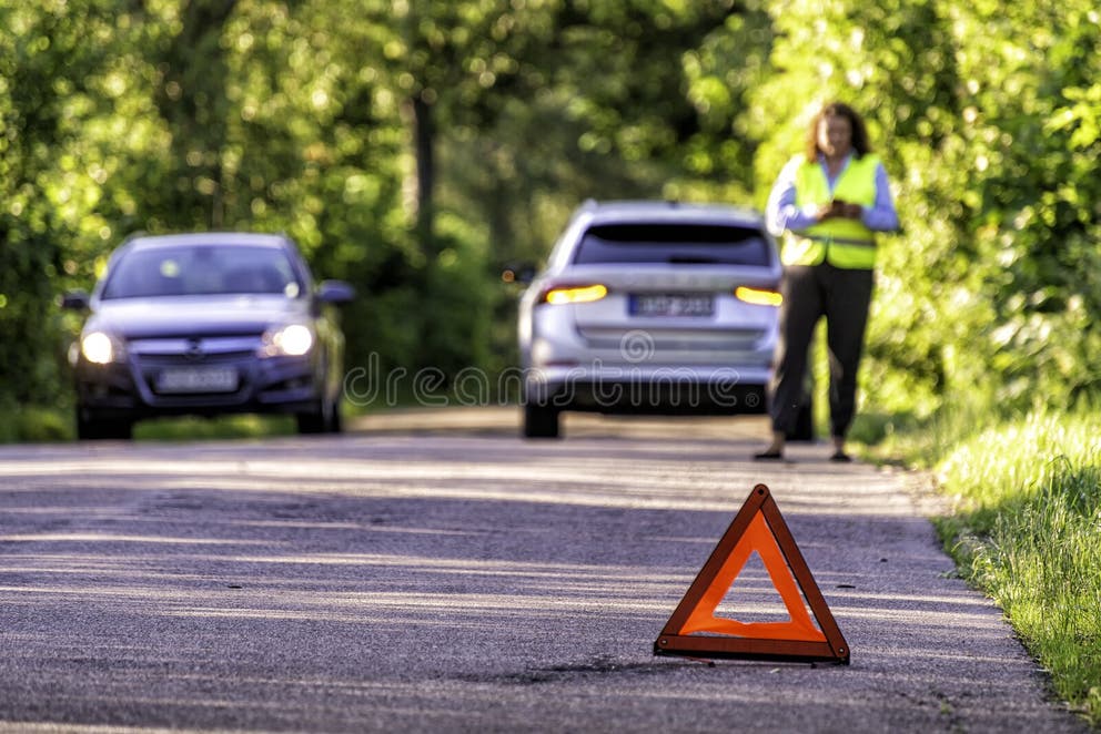 Car Breakdown on a Country Road Stock Photo - Image of country, break ...