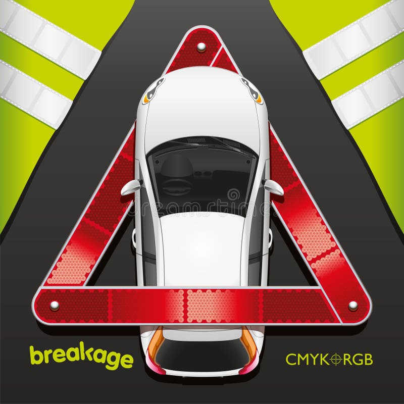 Car and Breakdown Triangle stock vector. Illustration of breakage ...