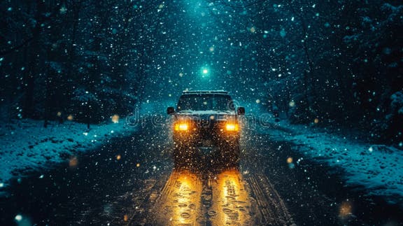 Car Bright Headlights Piercing Stock Photo - Image of bold, cold: 313807956