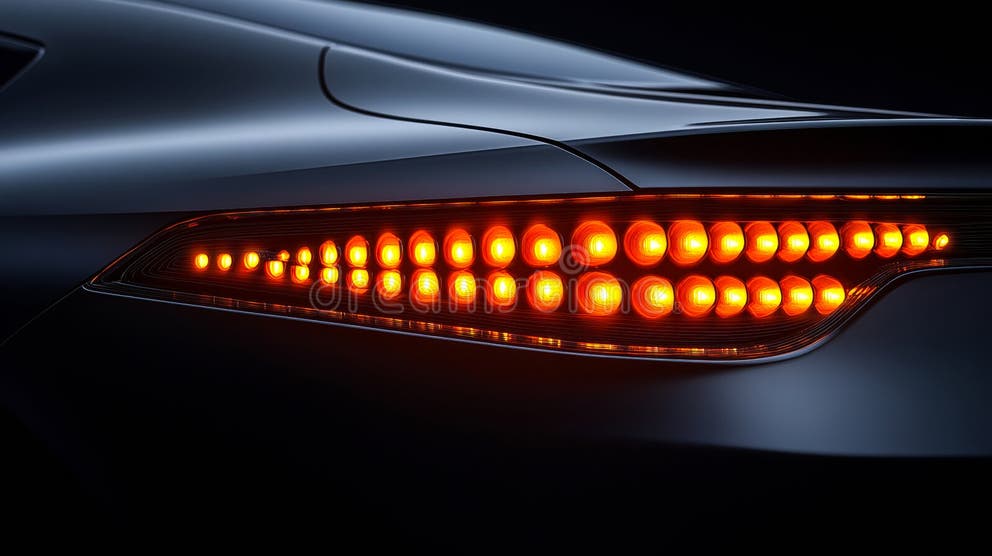 A Car with a Bright Red Tail Light Stock Image - Image of sport, street ...