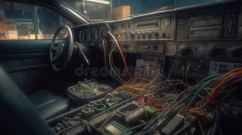 Car in a Broken Dashboard. Generative Ai Stock Illustration ...