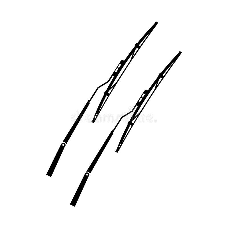 Windshield Wipers Vector Icon Isolated Black Stock Vector ...