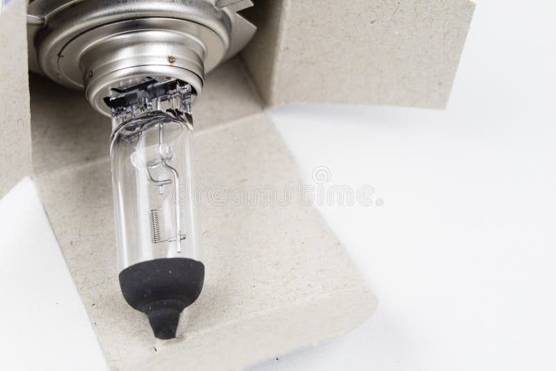 Car Bulb on a White Workshop Table. Electric Car Accessories Stock ...