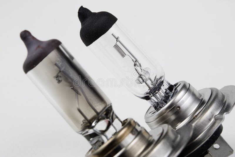 Car Bulb on a White Workshop Table. Electric Car Accessories Stock ...