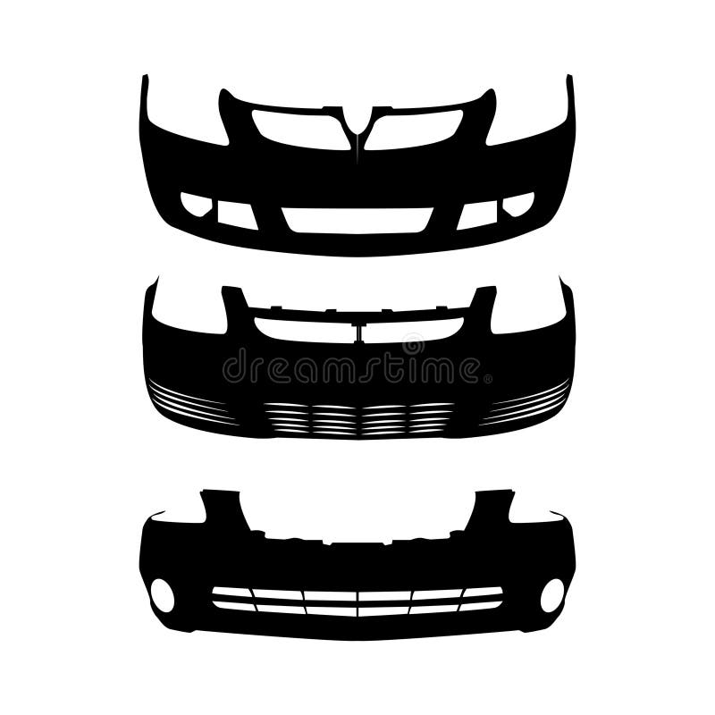 Car Bumper Black Silhouette Illustration on Vector Based Drawing Vol 08 ...