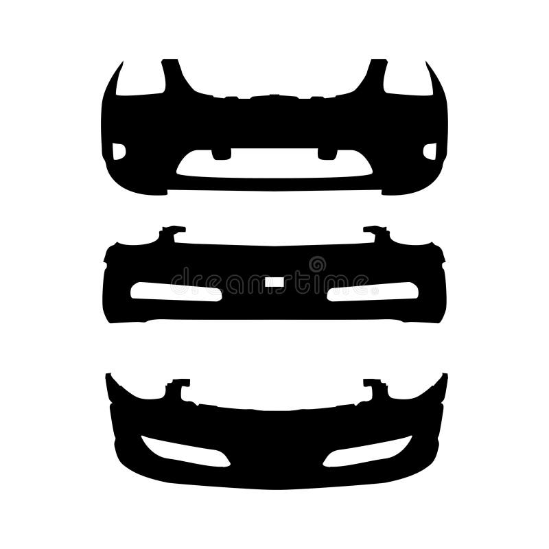 Car Bumper Black Silhouette Illustration on Vector Based Drawing Vol 07 ...