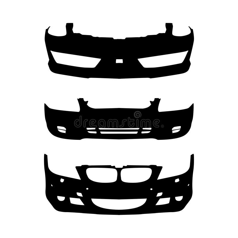 Car Bumper Black Silhouette Illustration on Vector Based Drawing Vol 06 ...