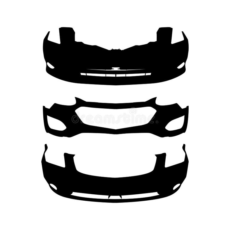 Car Bumper Black Silhouette Illustration on Vector Based Drawing Vol 05 ...