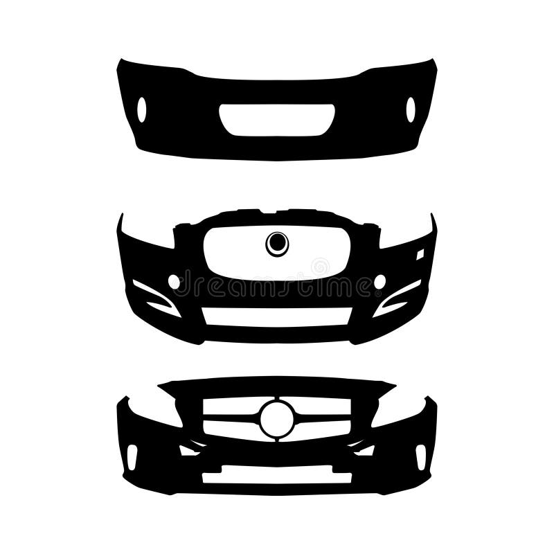 Car Bumper Black Silhouette Illustration on Vector Based Drawing Vol 02 ...