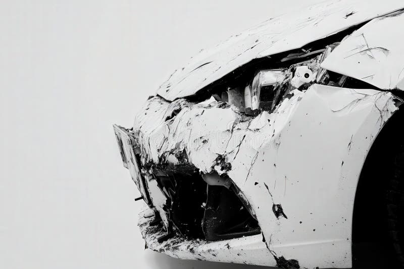 A Damaged Car Bumper with a Significant Dent Isolated Against a ...