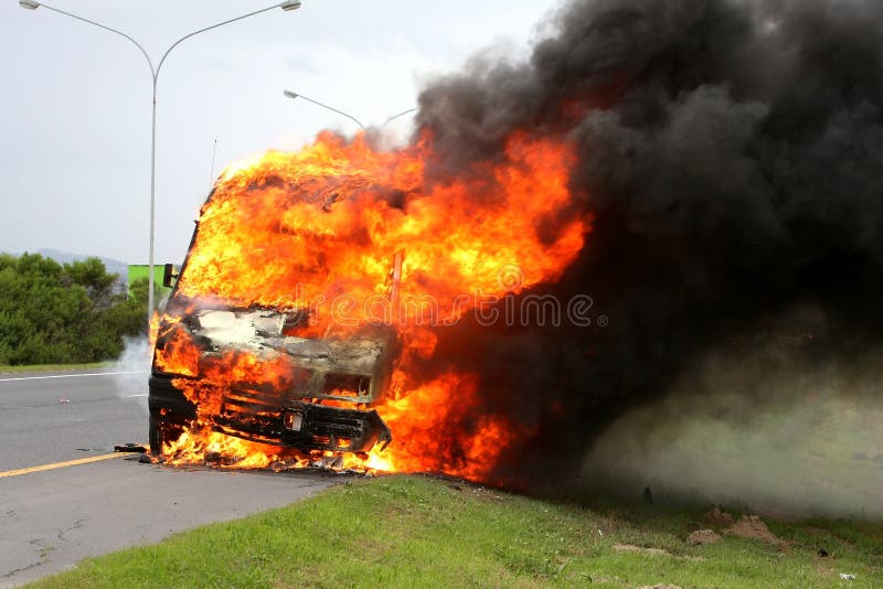 Car Burning with Fire stock photo. Image of burn, outdoors - 9657408